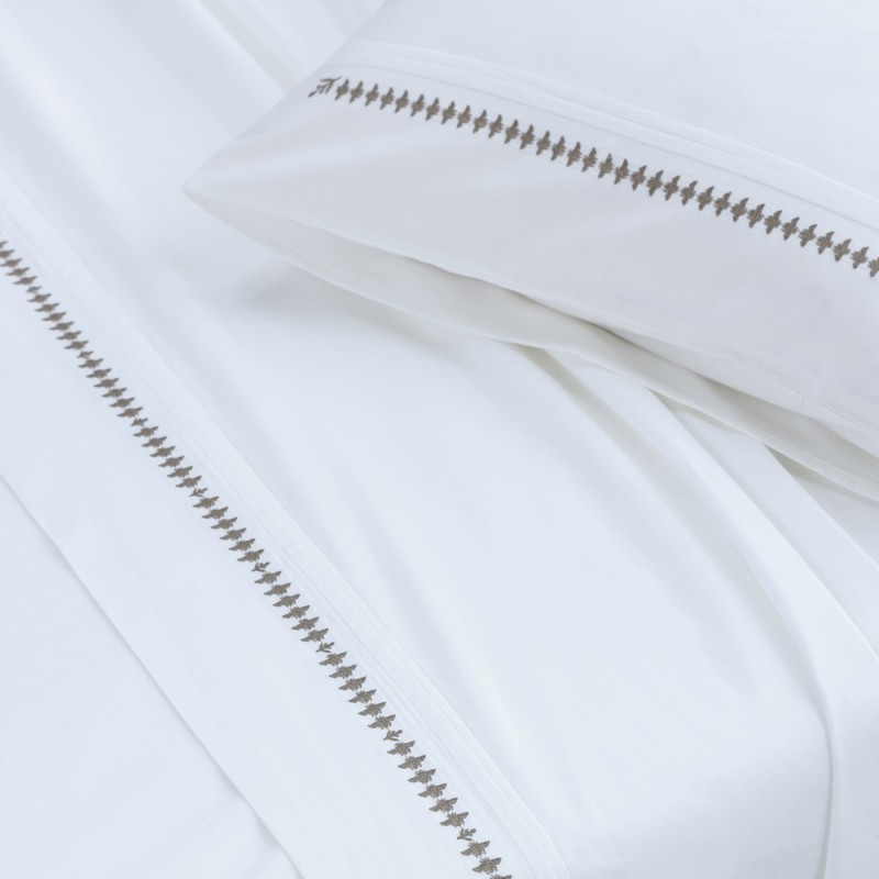 Bee Embroidery Sheet Set by MM Linen - Taupe