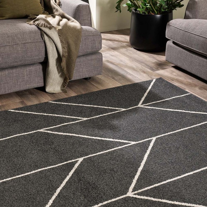 Kingston Black Floor Rug by Ollo