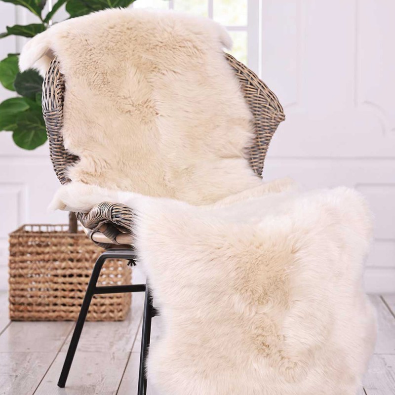 NZ Wool Sheepskin Rug by MM Linen - Linen Double