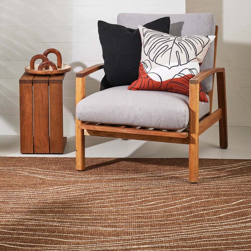 Rivers In & Outdoor Floor Rug by Ollo - Teak