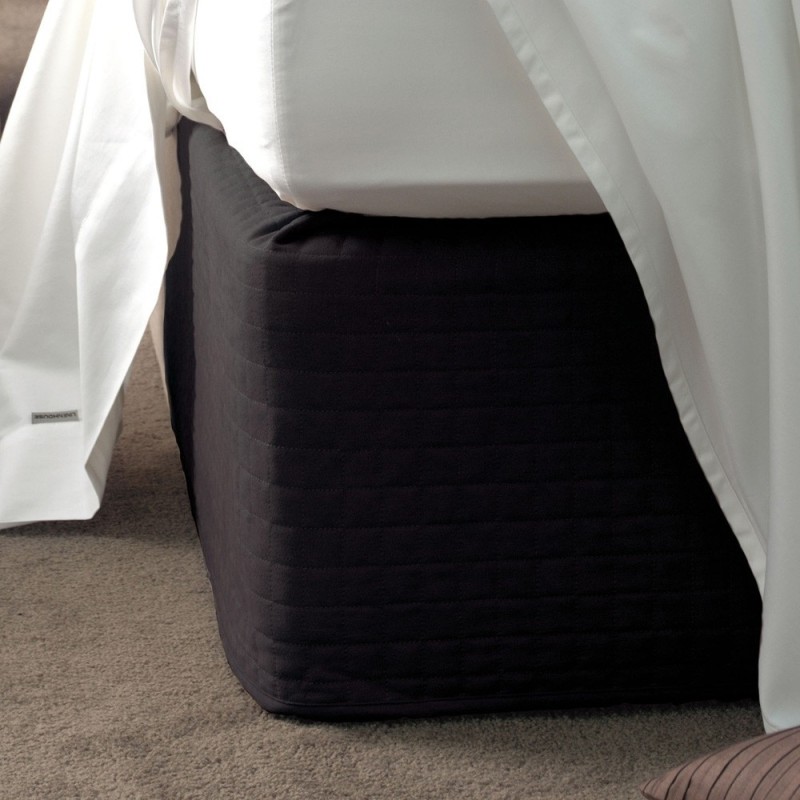 Savona Quilted Suede Valance Bedwrap 45cm Drop - Black