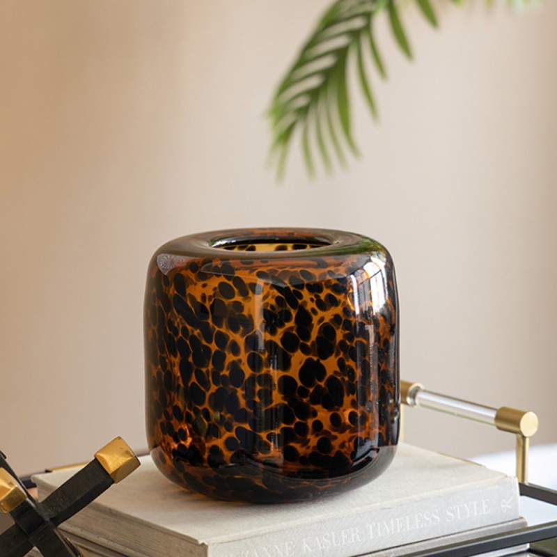 Leopard Glass Vase