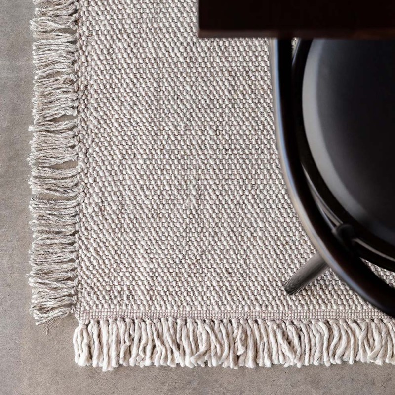 Ulster Floor Rug by Baya - White/Natural