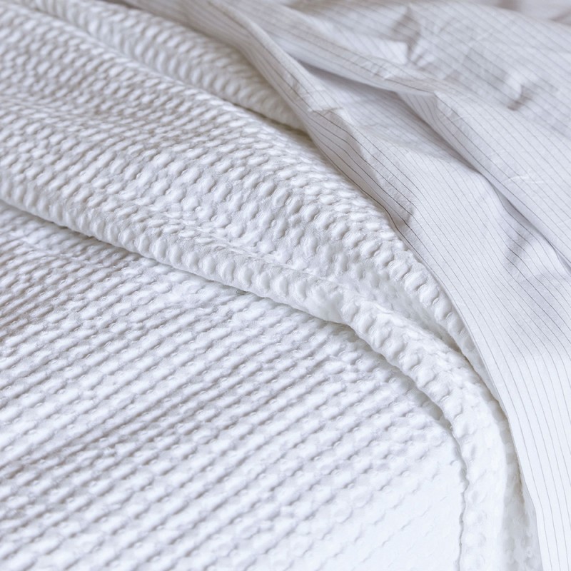 Waffle Organic Cotton Bedspread - White
